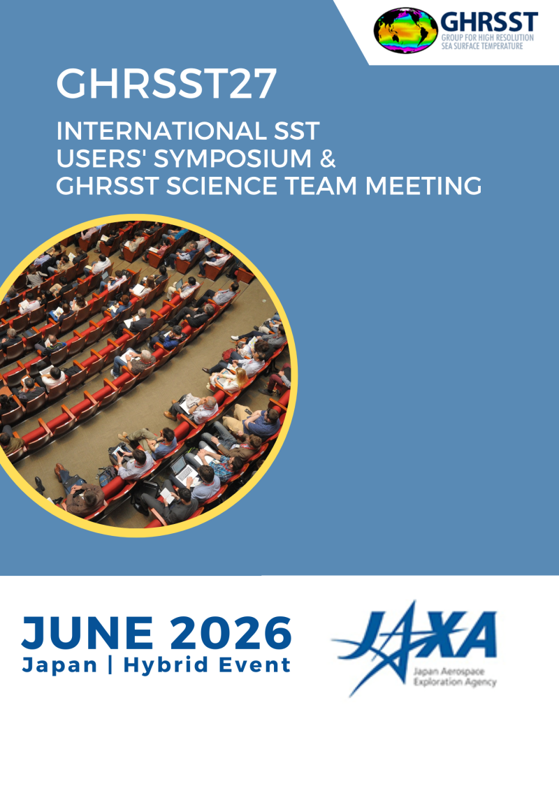 GHRSST - GHRSST27 to be held in June 2026, to be hosted by Jaxa in Japan
